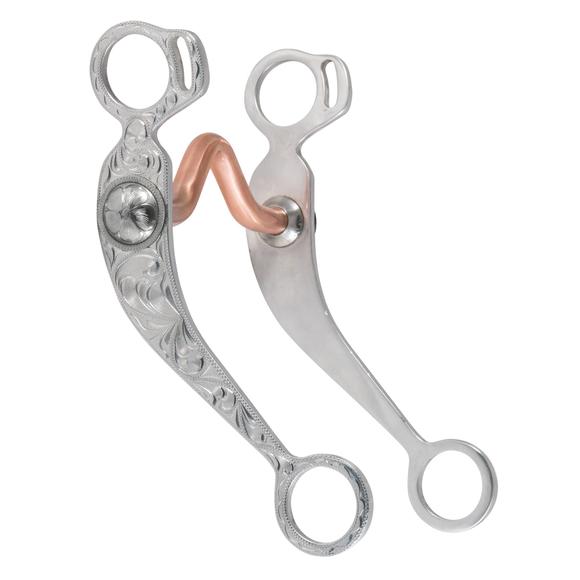 Medium Port Grazing Bit with Engraved Aluminum Shanks and Copper Mouth ...