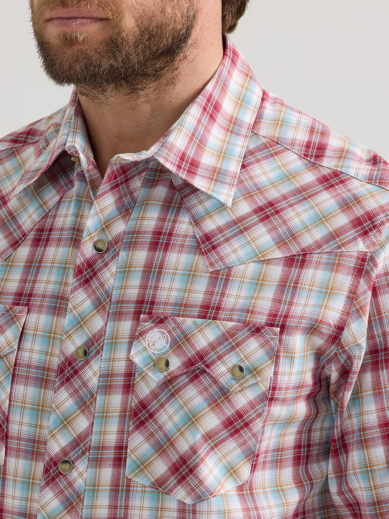 Wrangler Retro Red Multi Plaid Snap Western Shirt for Men – Pard's ...