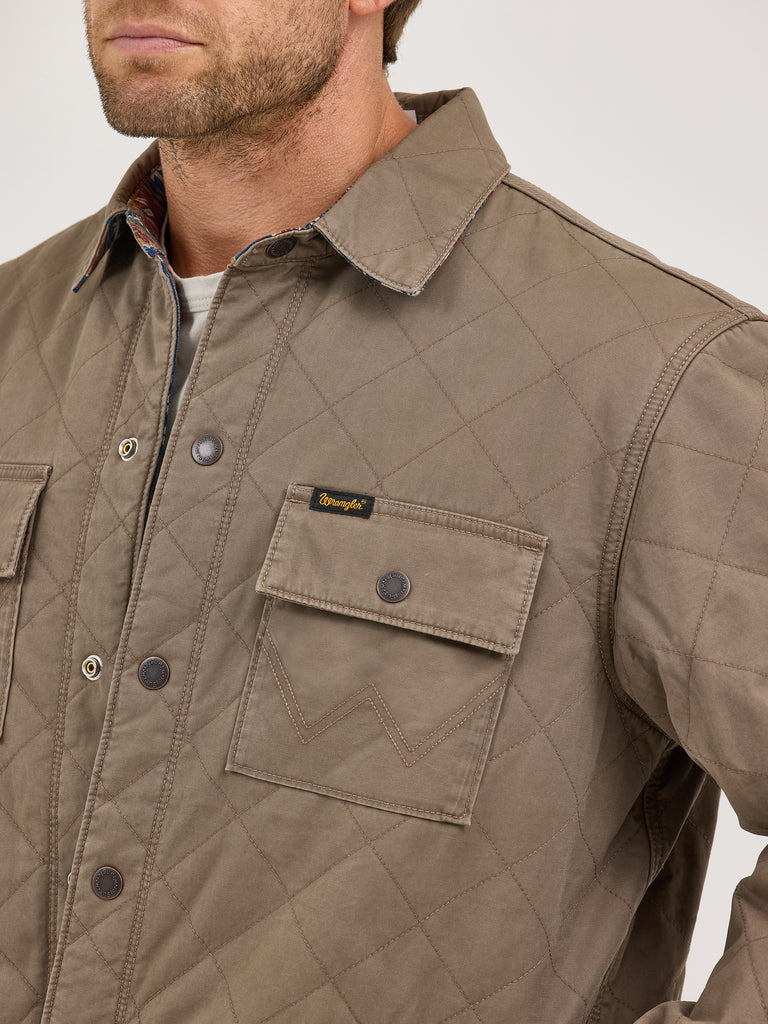 Wrangler Men's Chocolate Chip Quilted Reversible Jacket – Pard's ...
