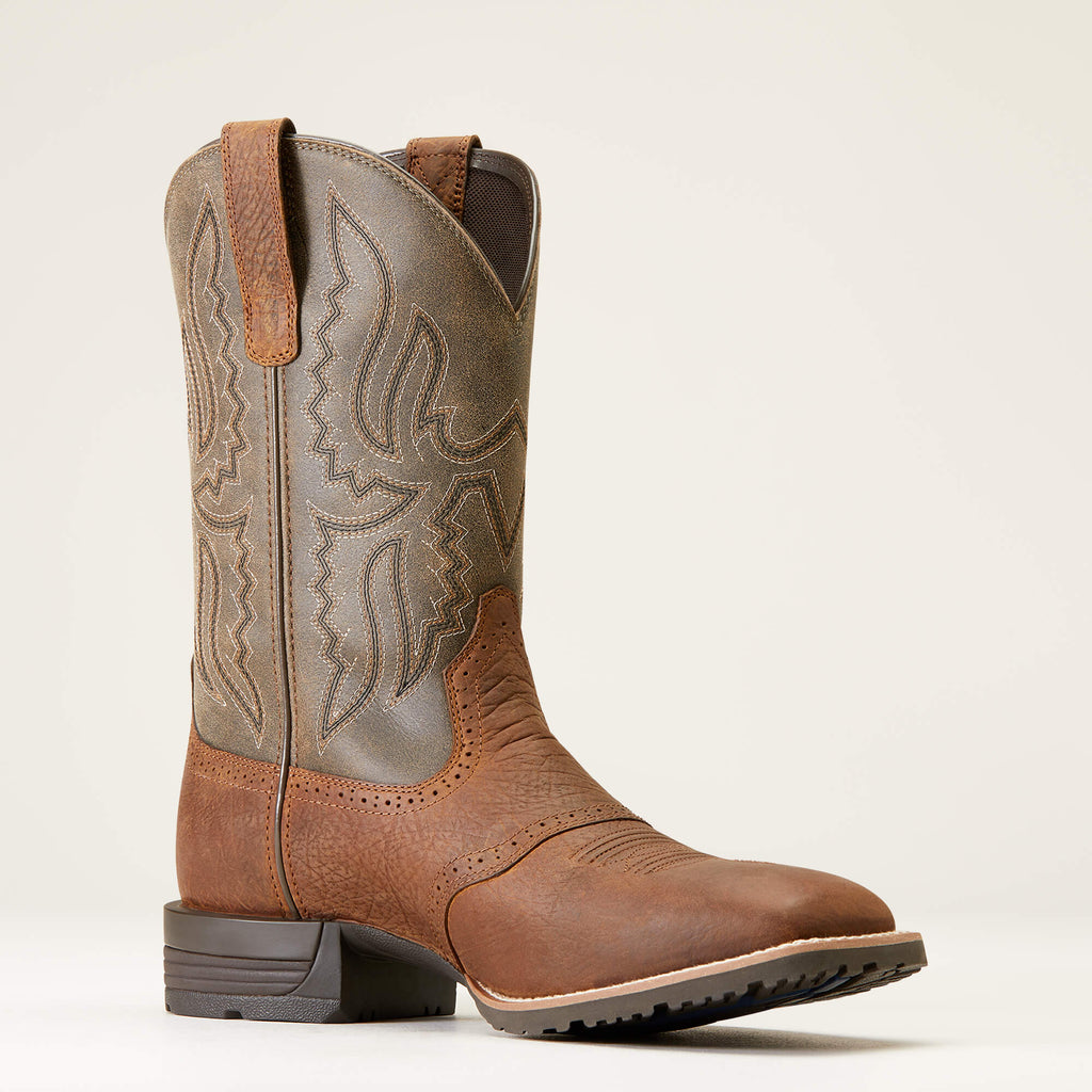 Ariat Men's Brown Hybrid Ranchway Broad Square Toe Western Boots – Pard ...
