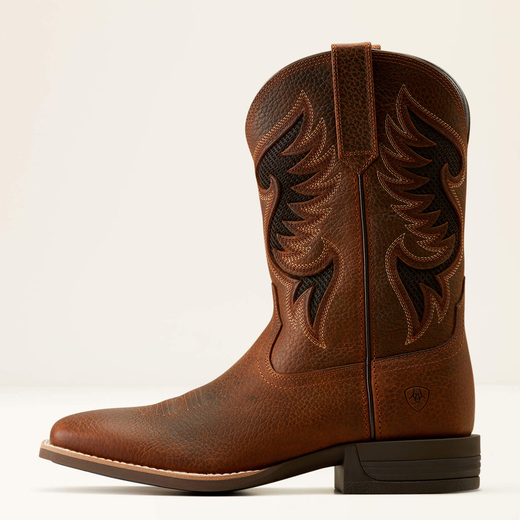 Ariat Men's Brown Oiled Cowpuncher VenTEK Broad Square Toe Western Boo ...