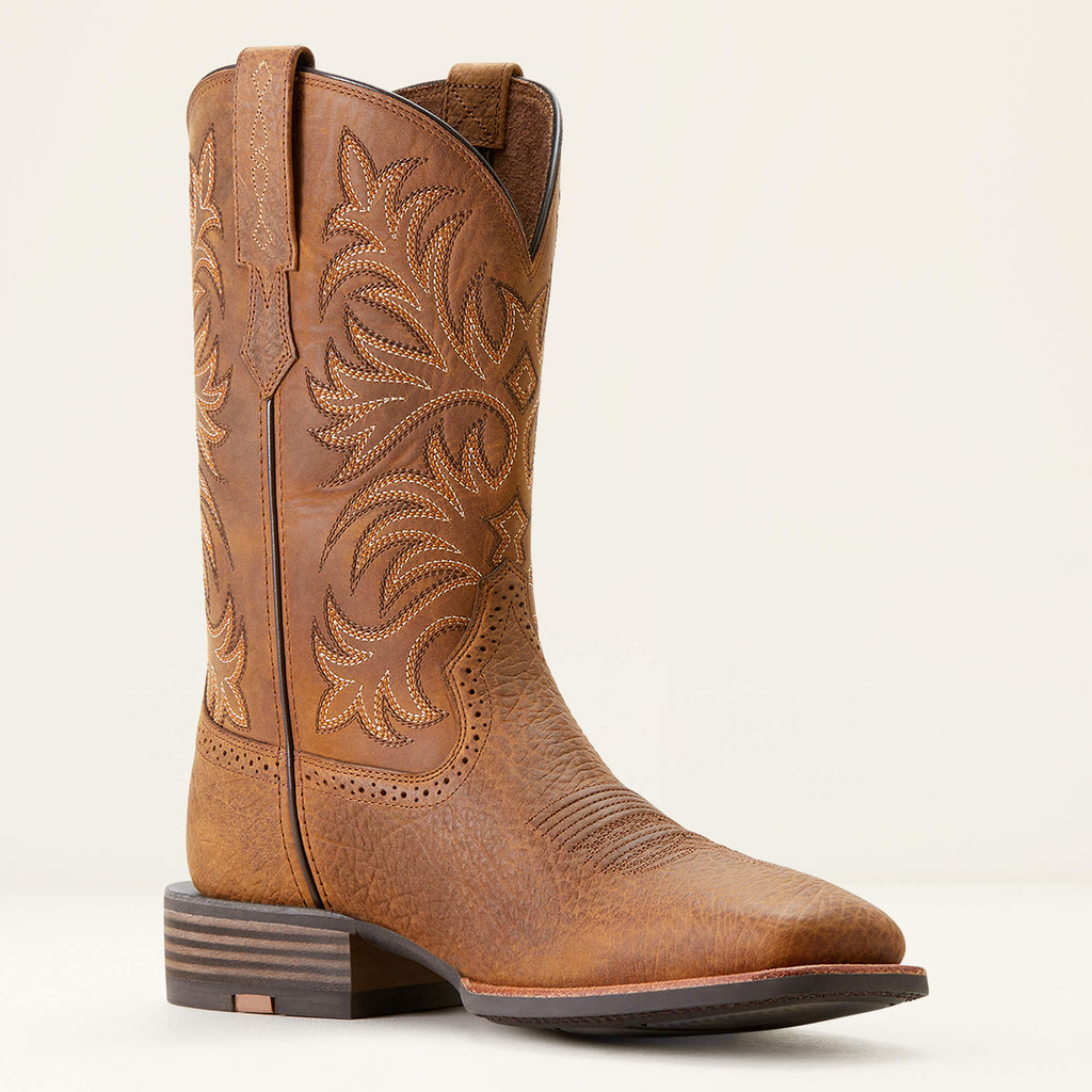 Ariat Men's Distressed Earth Brown Oakwood Broad Square Toe Cowboy Boo ...