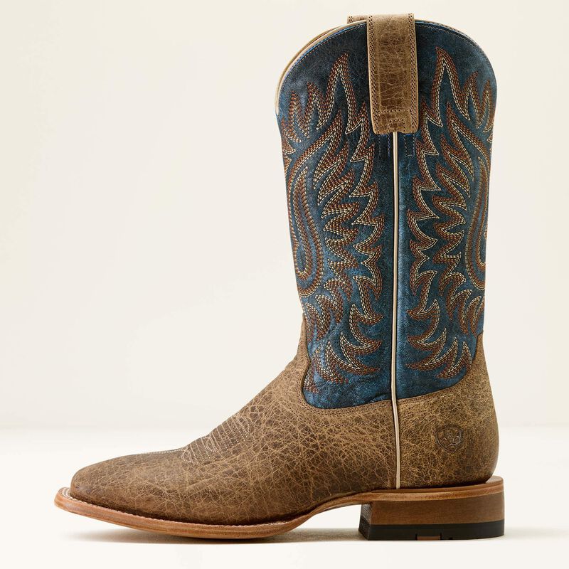 Ariat Men's Gold Point Earth Brown Bison Broad Square Toe Boots with B ...