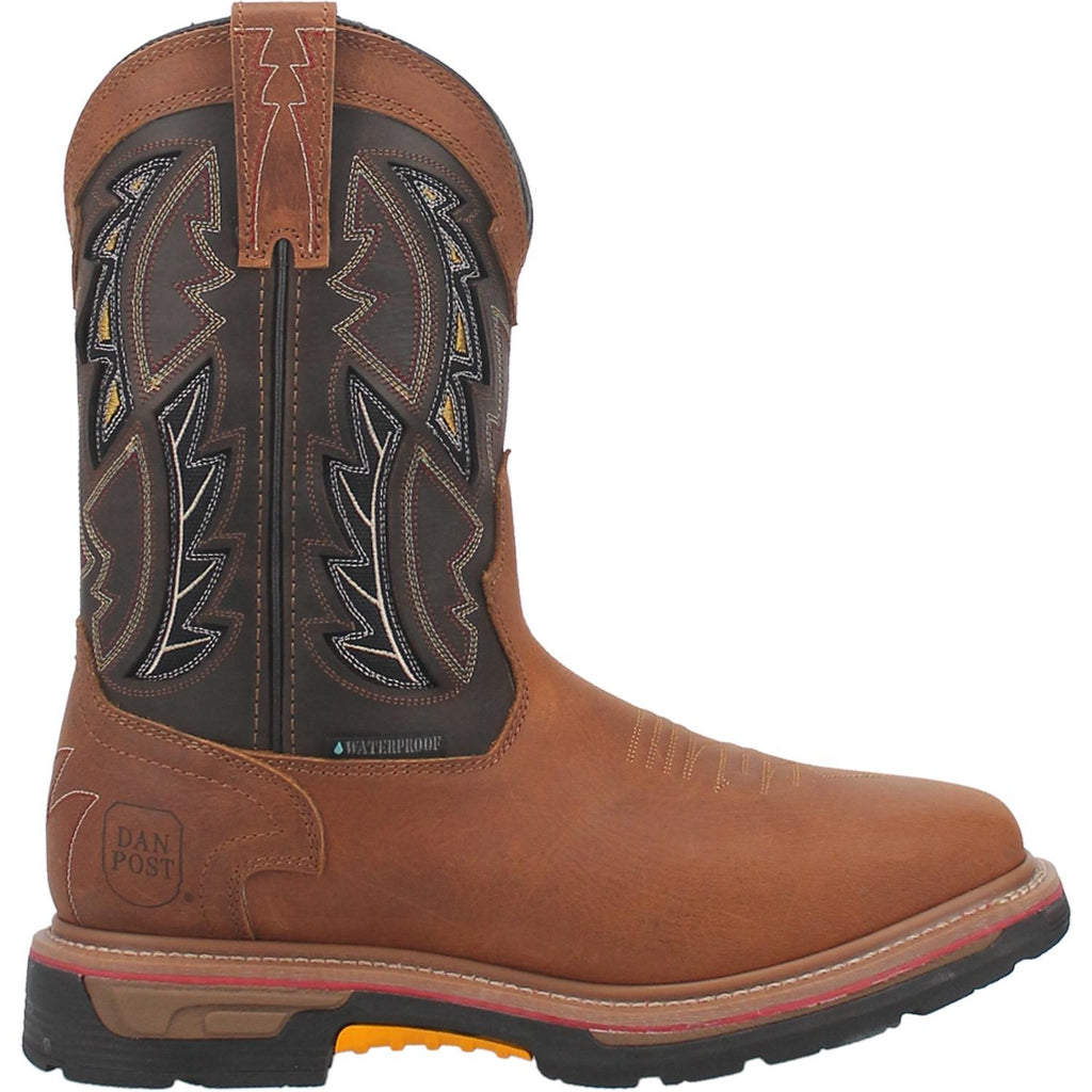 Men's Dan Post Brown Waterproof Warrior Work Boots with Broad Square C ...