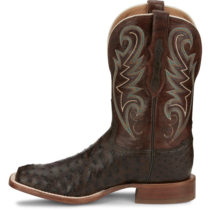 Tony Lama Men's Foster Sienna Full Quill Ostrich Broad Square Toe Boot ...