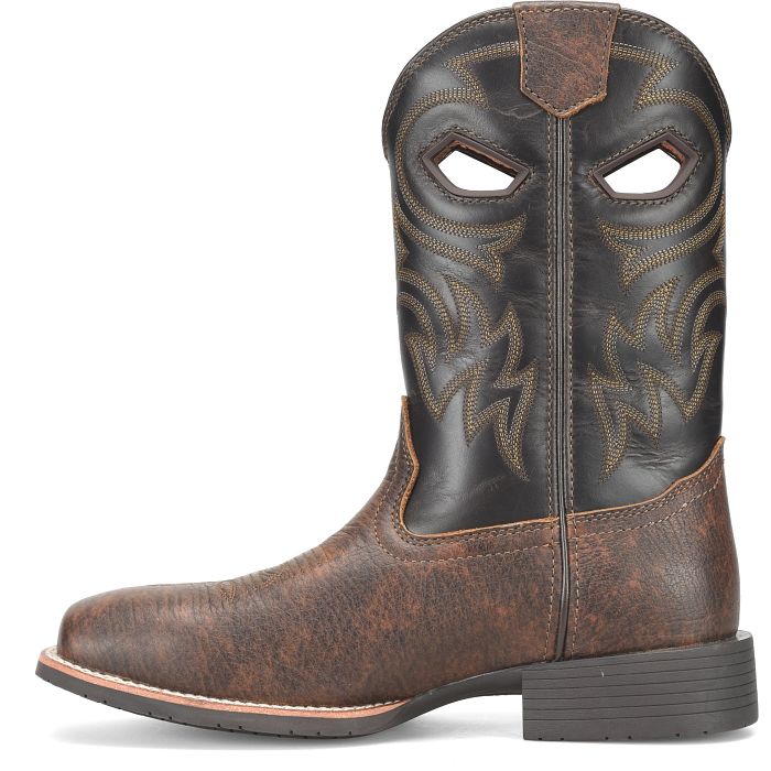 Double H Men's Brown Phantom Rider Lazario Broad Square Toe Roper Boot ...