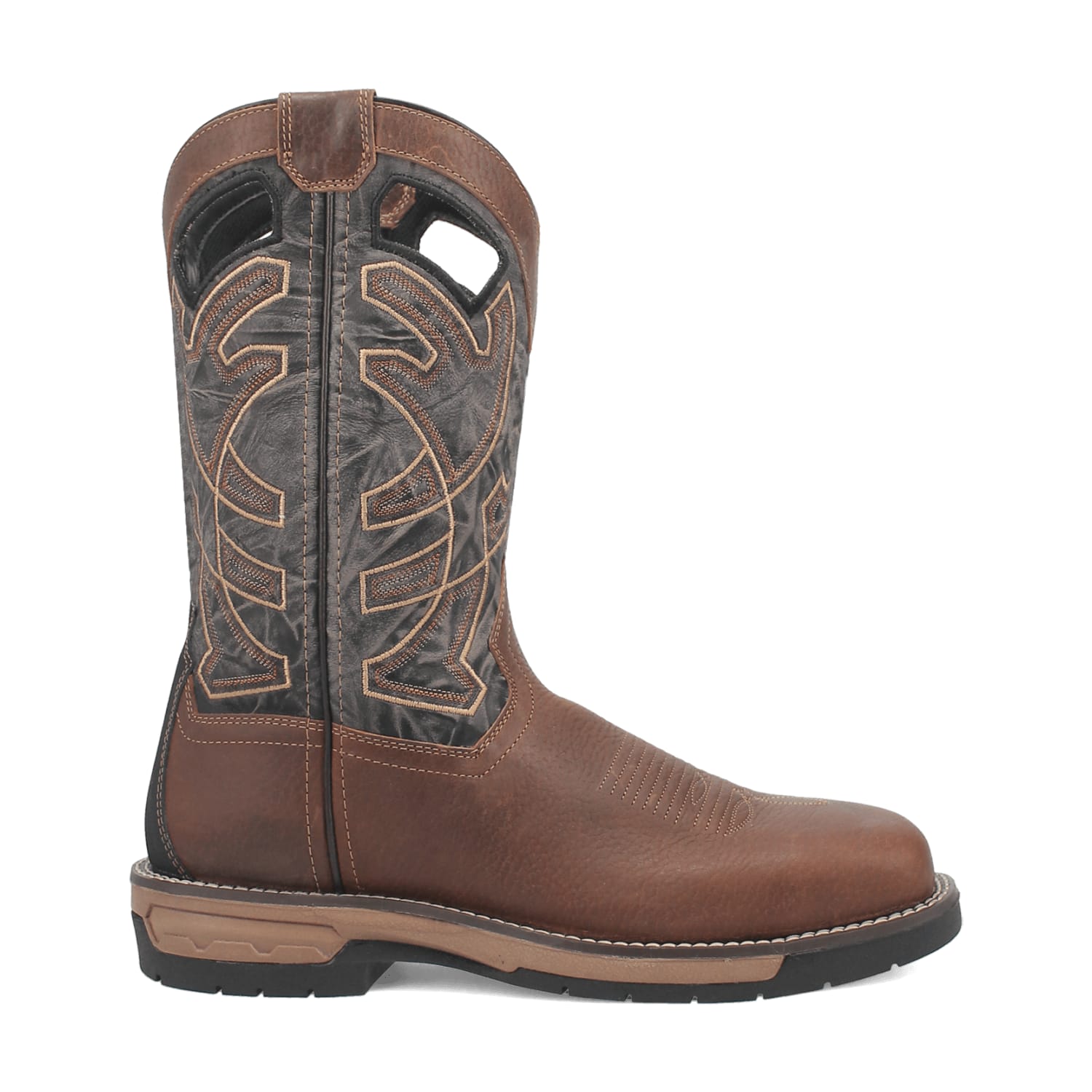 Laredo Men's Brown/Black Nazca Broad Square Toe Work Boots – Pard's ...