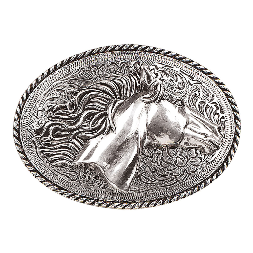 Blazin Roxx Oval Horse Head Rope Edge Buckle – Pard's Western Shop