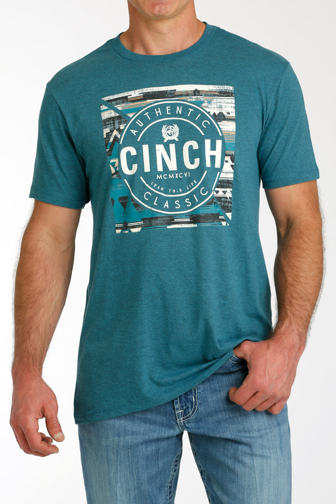 Cinch Teal "Cinch Authentic Classic" Serape Logo Tee for Men – Pard's ...