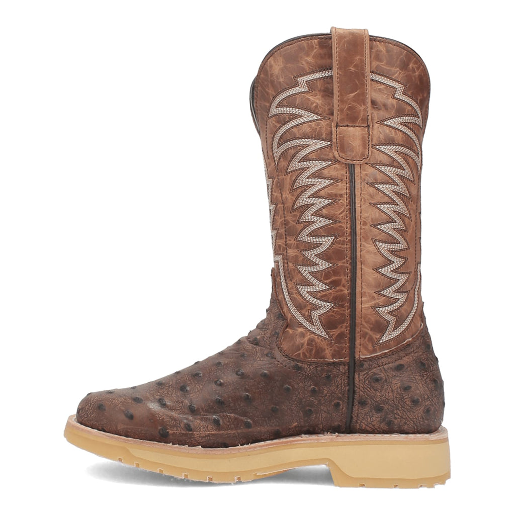 Dingo Brown Ostrich Print Round Toe Western Boots for Men – Pard's ...