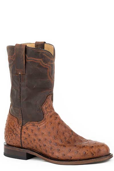 Stetson Burnished Cognac Puncher Full Quill Ostrich Round Toe Roper Bo ...